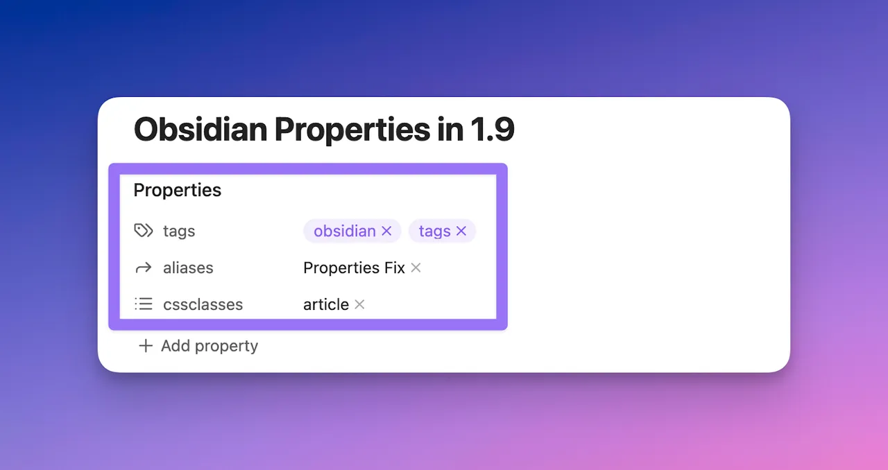 Fixing YAML Metadata in Obsidian 1.9